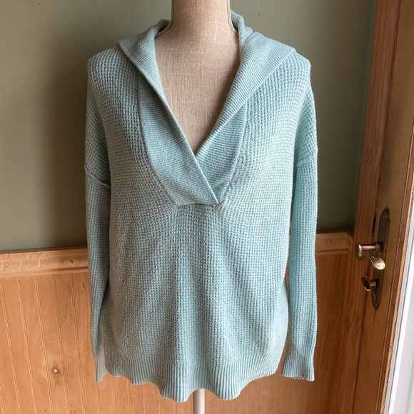 aerie | Sweaters | Aerie Oversized Light Blue Hooded Sweater | Poshmark
